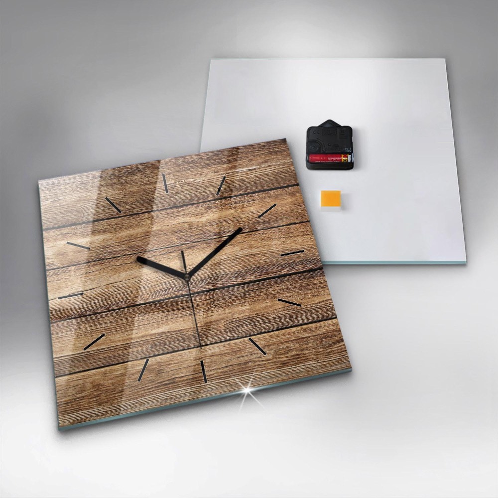 Reloj de pared cuadrado Tablas de madera - espejomat.es
