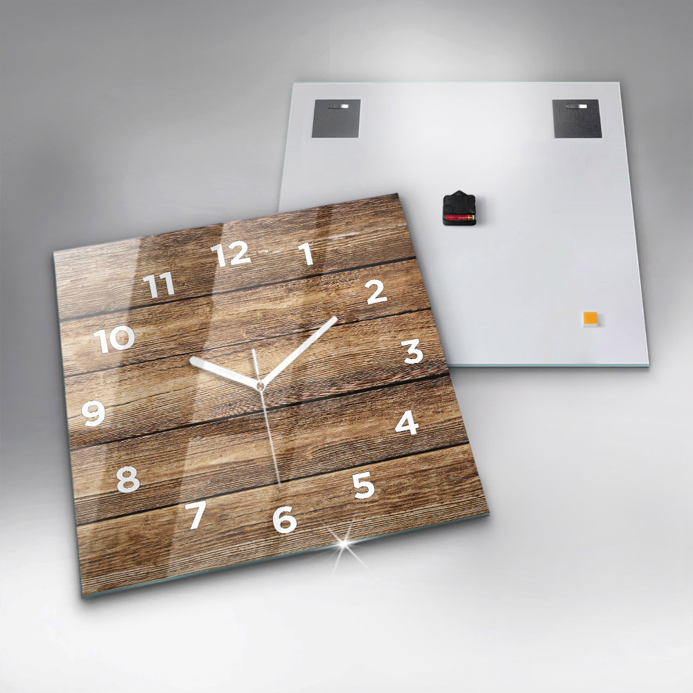 Reloj de pared cuadrado Tablas de madera - espejomat.es