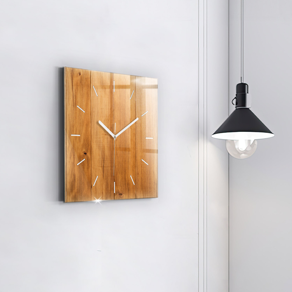 Reloj cuadrado Tablas de madera - espejomat.es