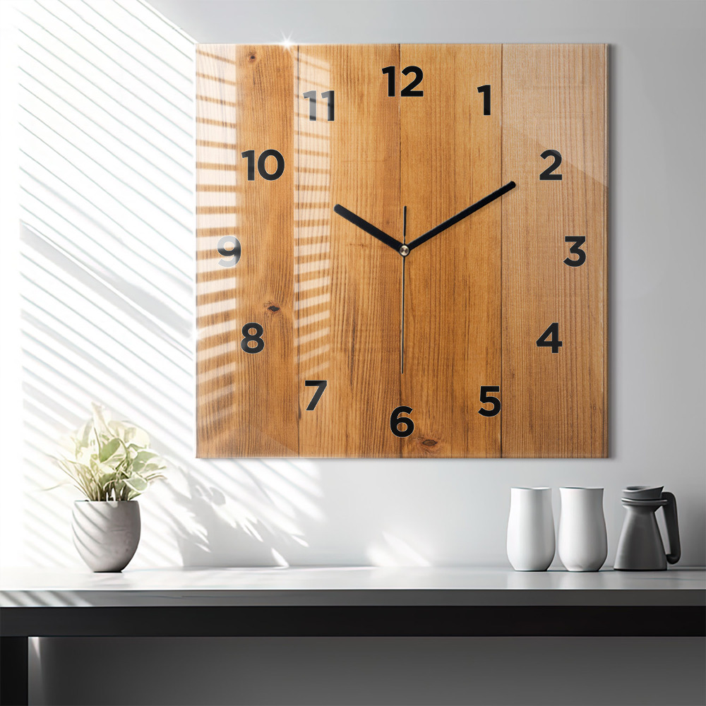 Reloj cuadrado Tablas de madera - espejomat.es