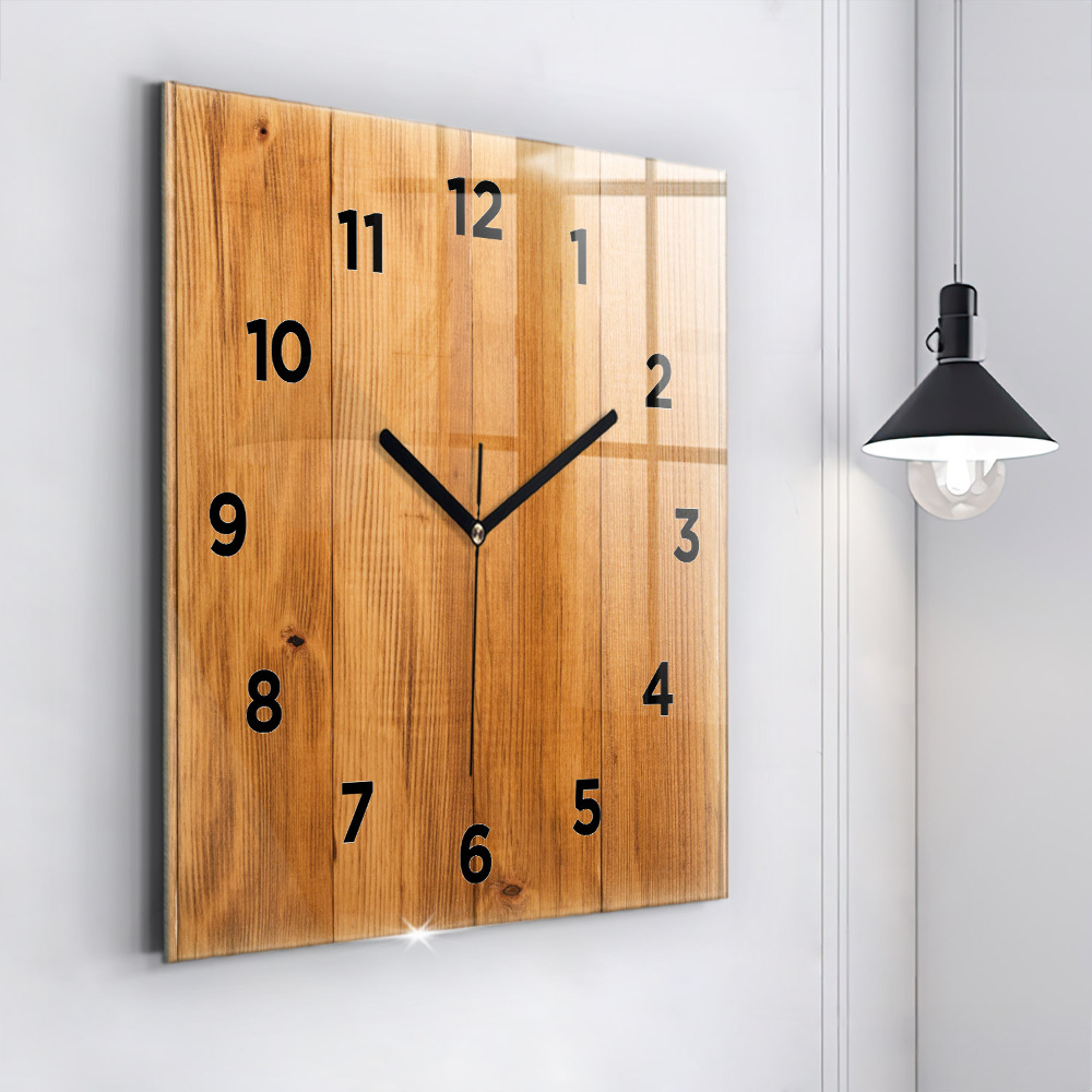 Reloj cuadrado Tablas de madera - espejomat.es